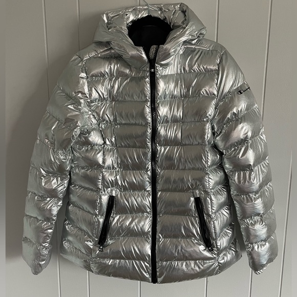 Champion | Jackets & Coats | Y2k Champion Silver Puffer Jacket | Poshmark